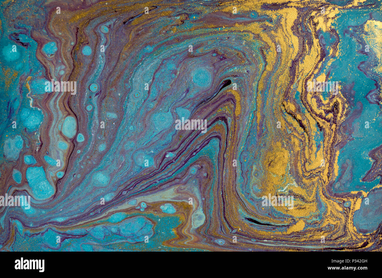Marble abstract blue texture. Gold pattern Stock Photo - Alamy