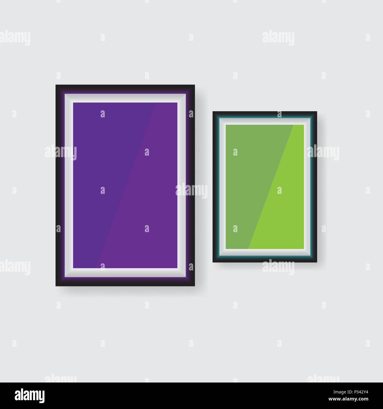 Photo frames decorated in wall, stock vector Stock Vector Image & Art ...