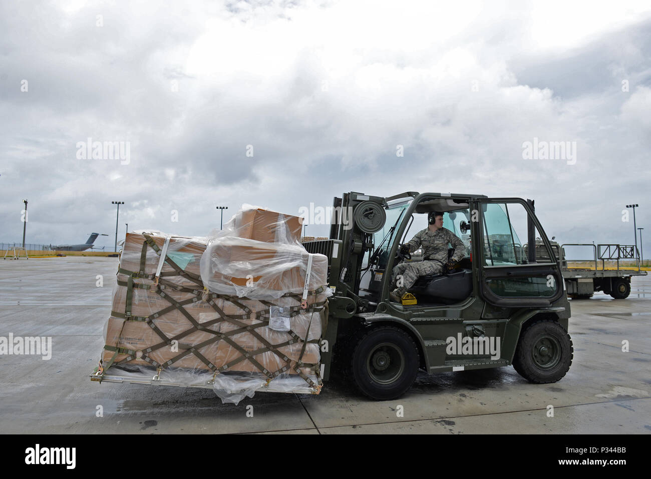 Staff Sgt. Randy Adkison, 734th Air Mobility Squadron freight ...