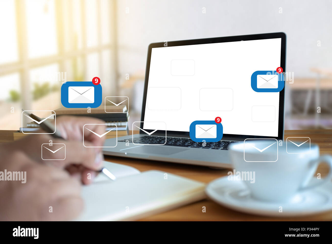 Mail Communication Connection message to mailing contacts phone Global ...