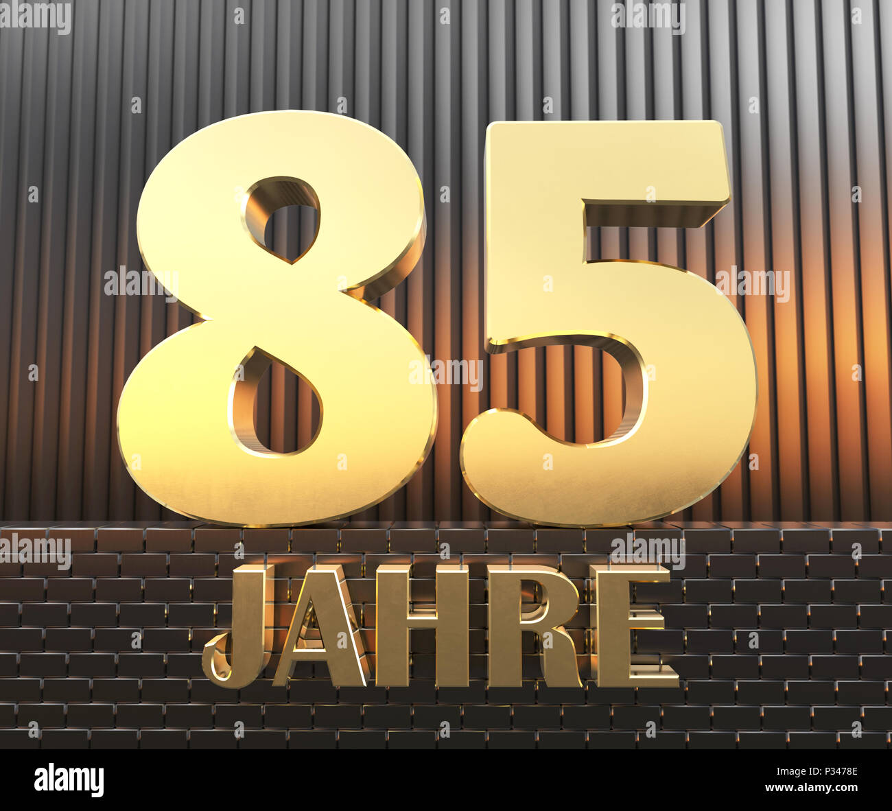 Golden number eighty five, (number 85) and the word "years" against the ...