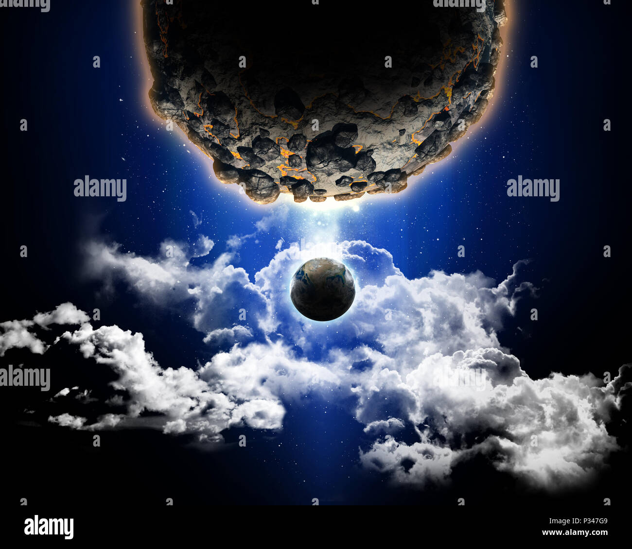 3D space scene with planets - elements of this image furnished from ...