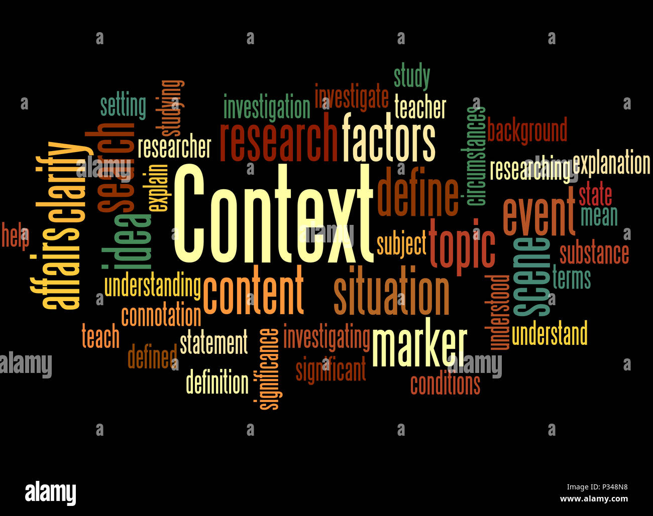 Context, word cloud concept on black background Stock Photo - Alamy