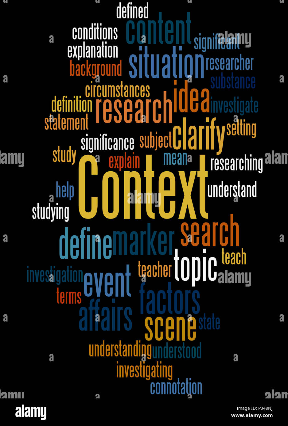 Context, word cloud concept on black background Stock Photo - Alamy
