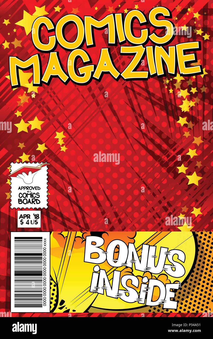 Editable comic book cover with abstract background Stock Vector Image ...