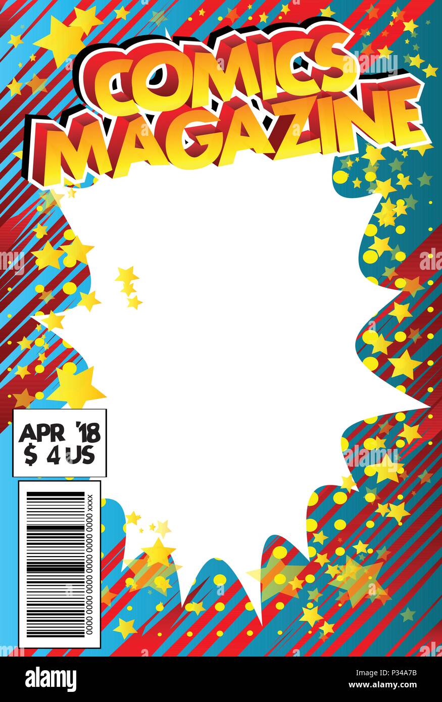 Editable comic book cover with abstract background Stock Vector Image ...