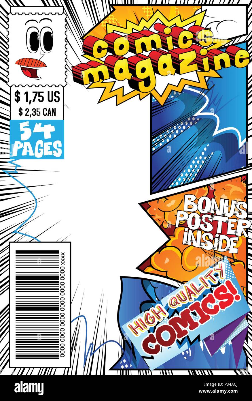 Editable comic book cover with abstract background Stock Vector Image ...