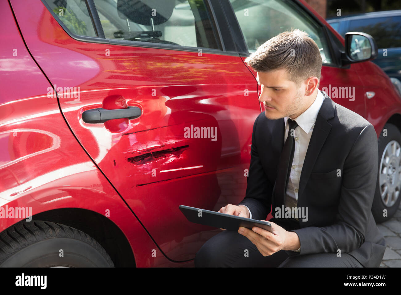 Insurance agent man checking hi-res stock photography and images - Alamy