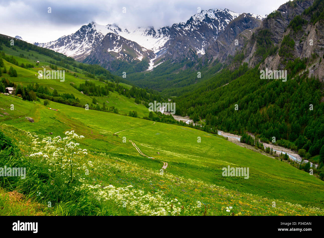 Landscape in the Queyras region in the french alps Stock Photo - Alamy