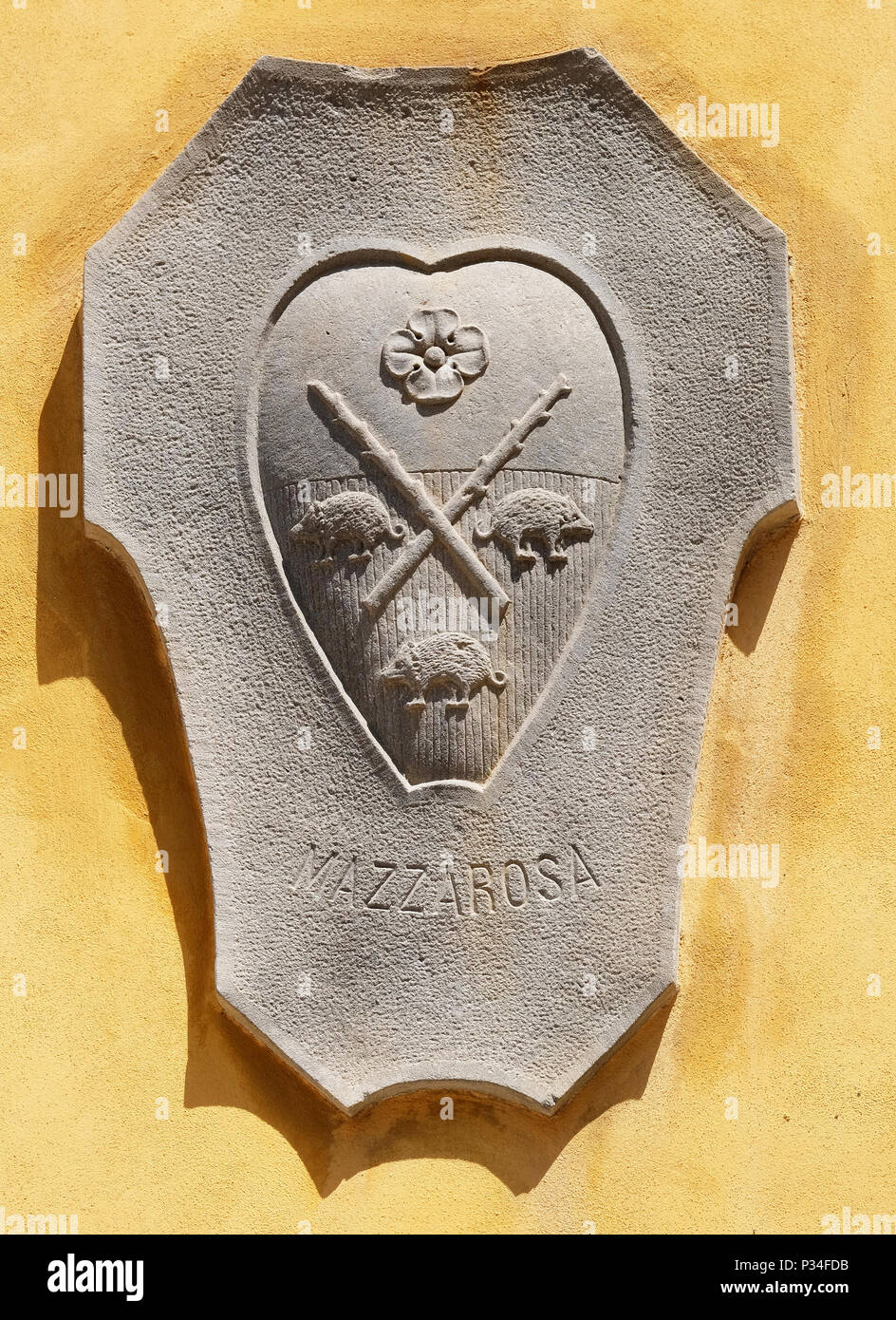 Coat of arms of the family Mazzarosa in Lucca, Tuscany, Italy Stock ...