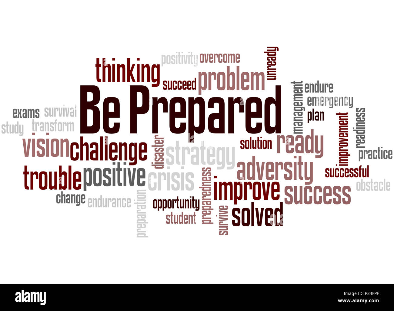 Be Prepared, word cloud concept on white background Stock Photo - Alamy