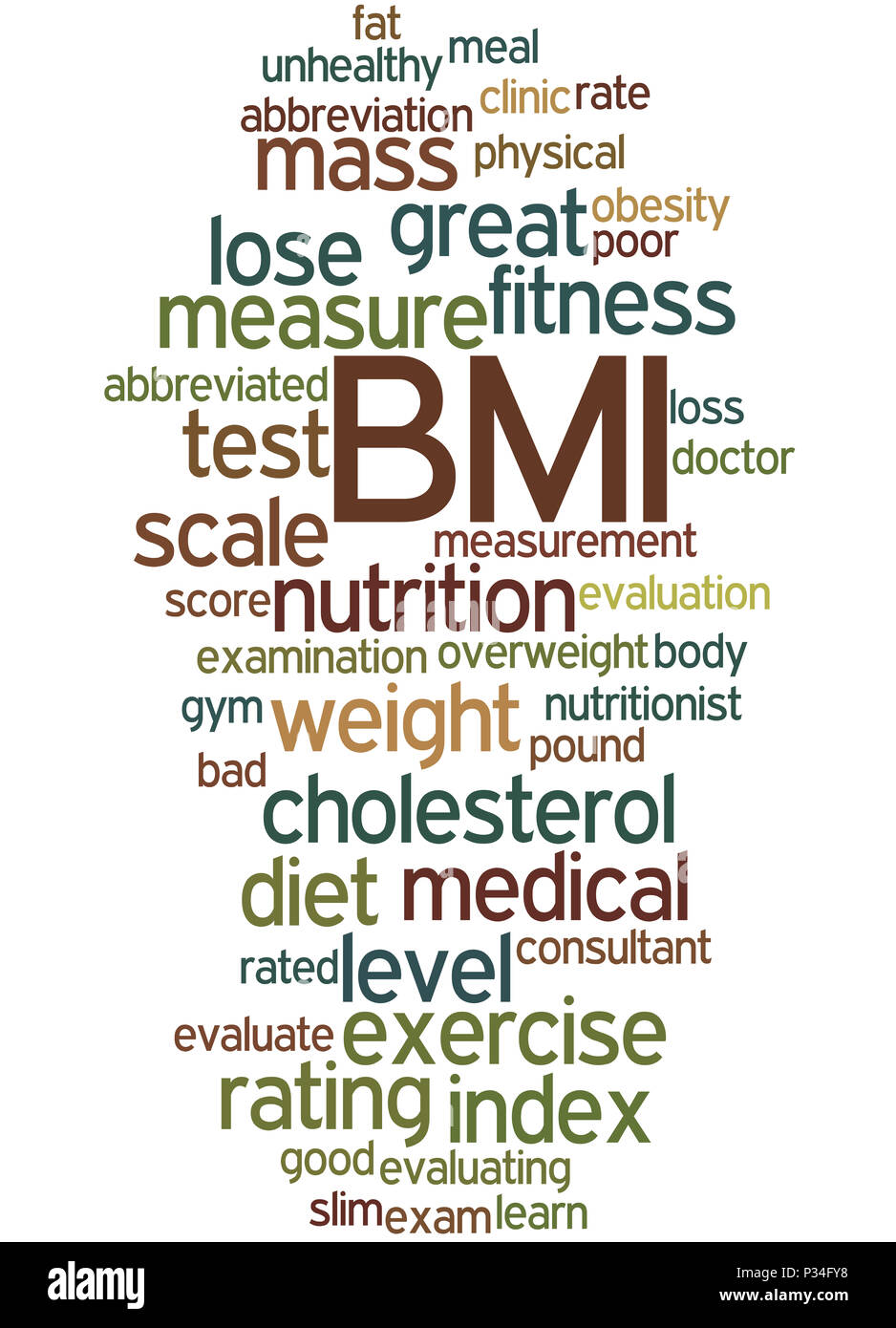 BMI, word cloud concept on white background Stock Photo - Alamy