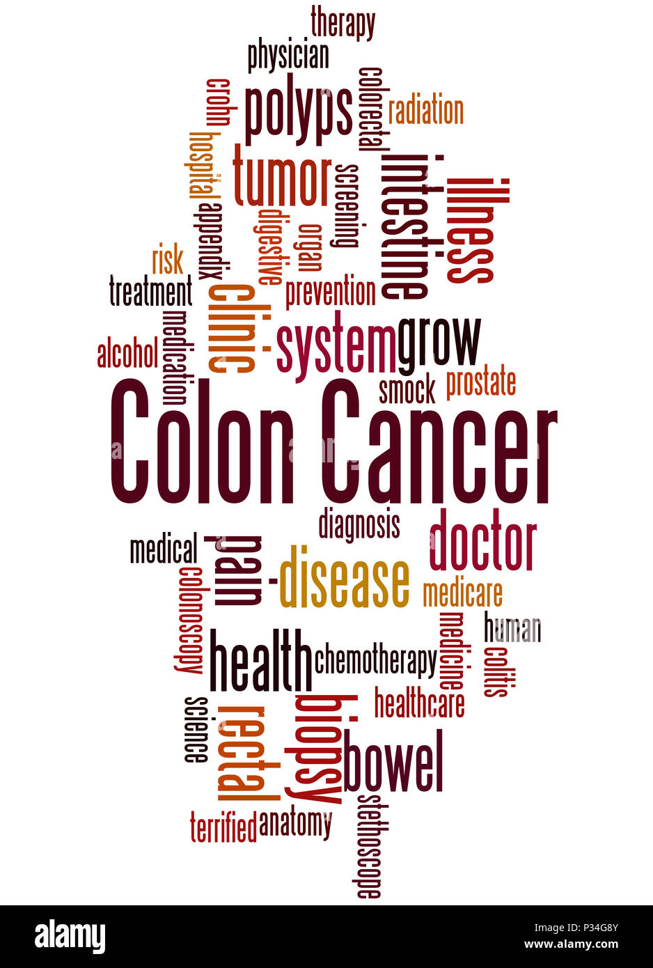 Colon Cancer, word cloud concept on white background Stock Photo - Alamy