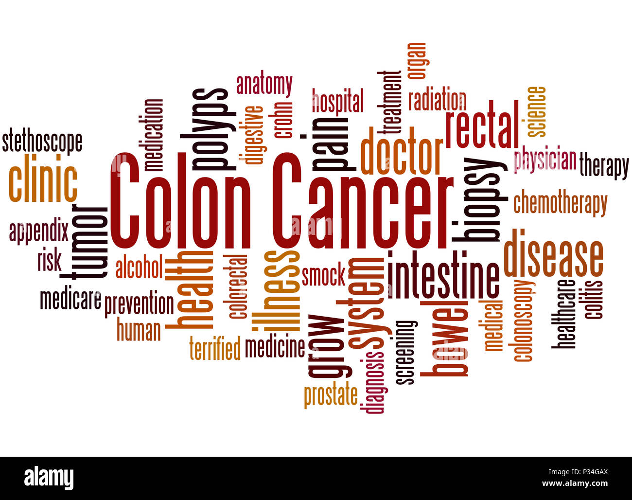 Colon Cancer, word cloud concept on white background Stock Photo - Alamy