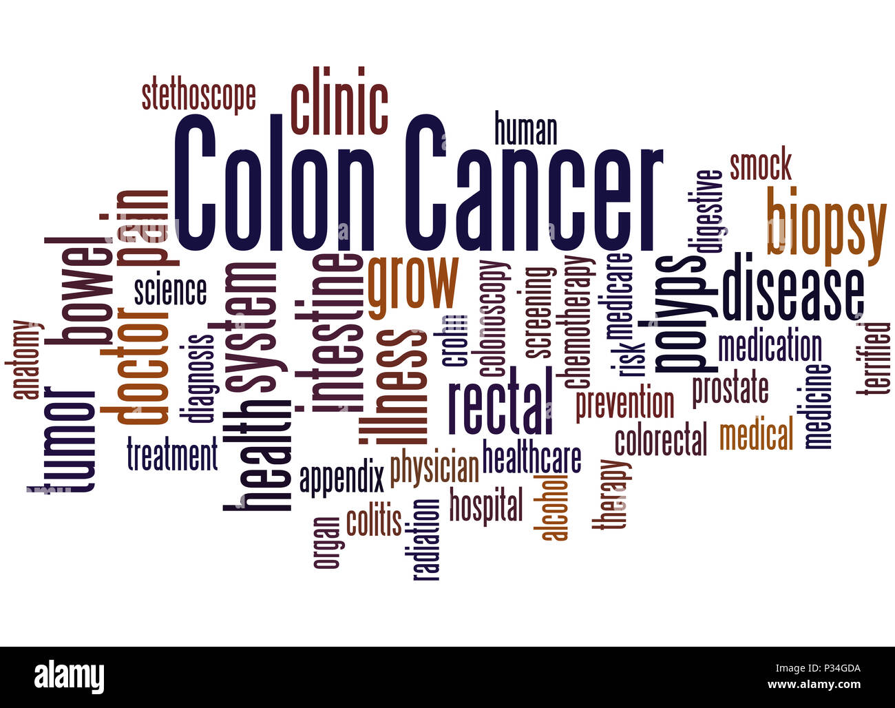 Colon Cancer, word cloud concept on white background Stock Photo - Alamy