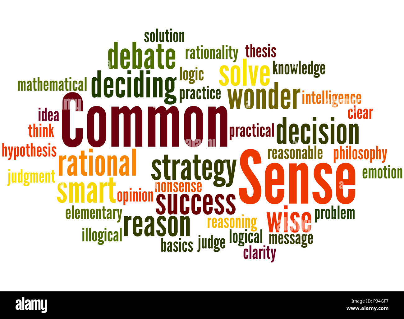 Common Sense, word cloud concept on white background Stock Photo - Alamy