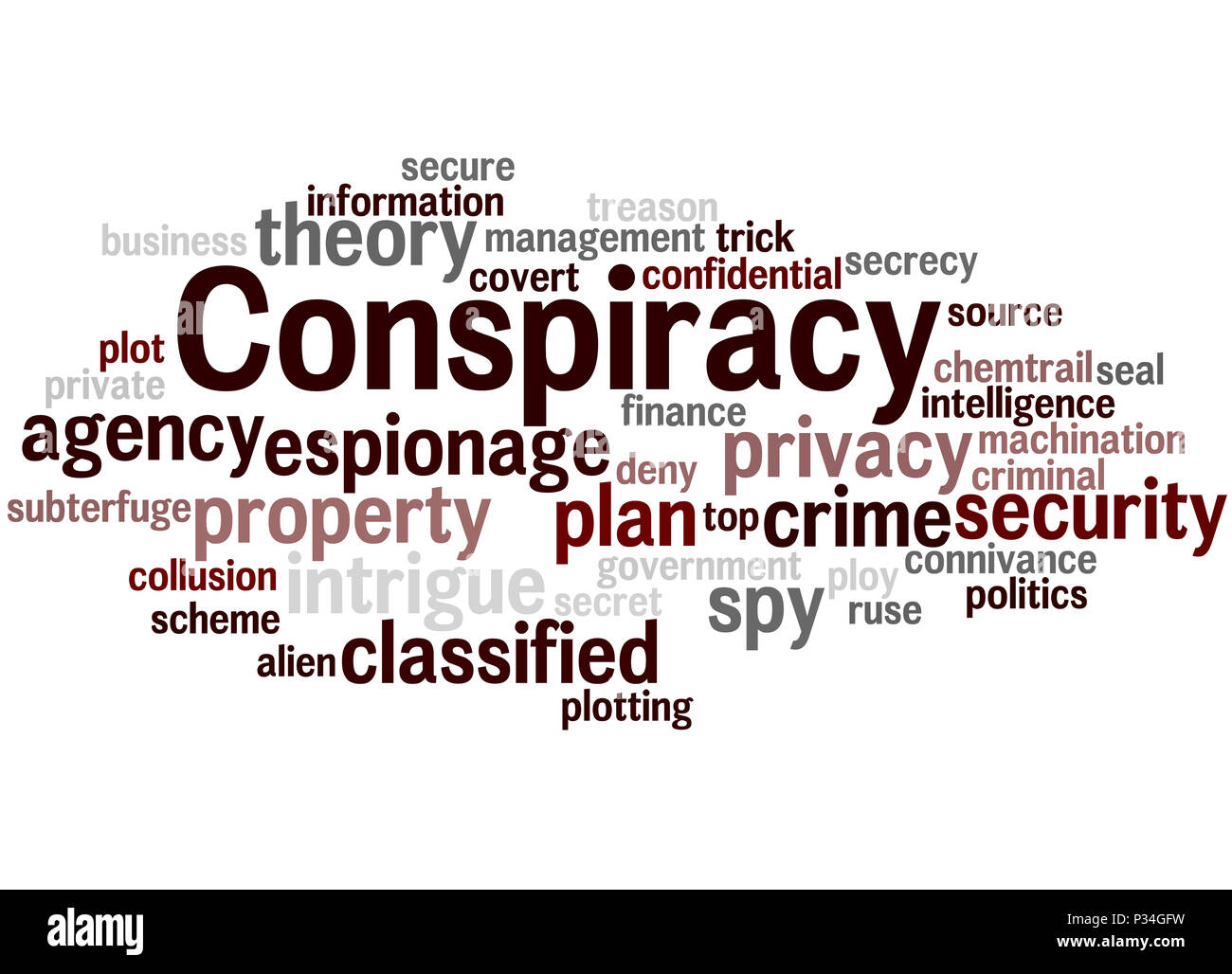 Conspiracy, word cloud concept on white background Stock Photo - Alamy
