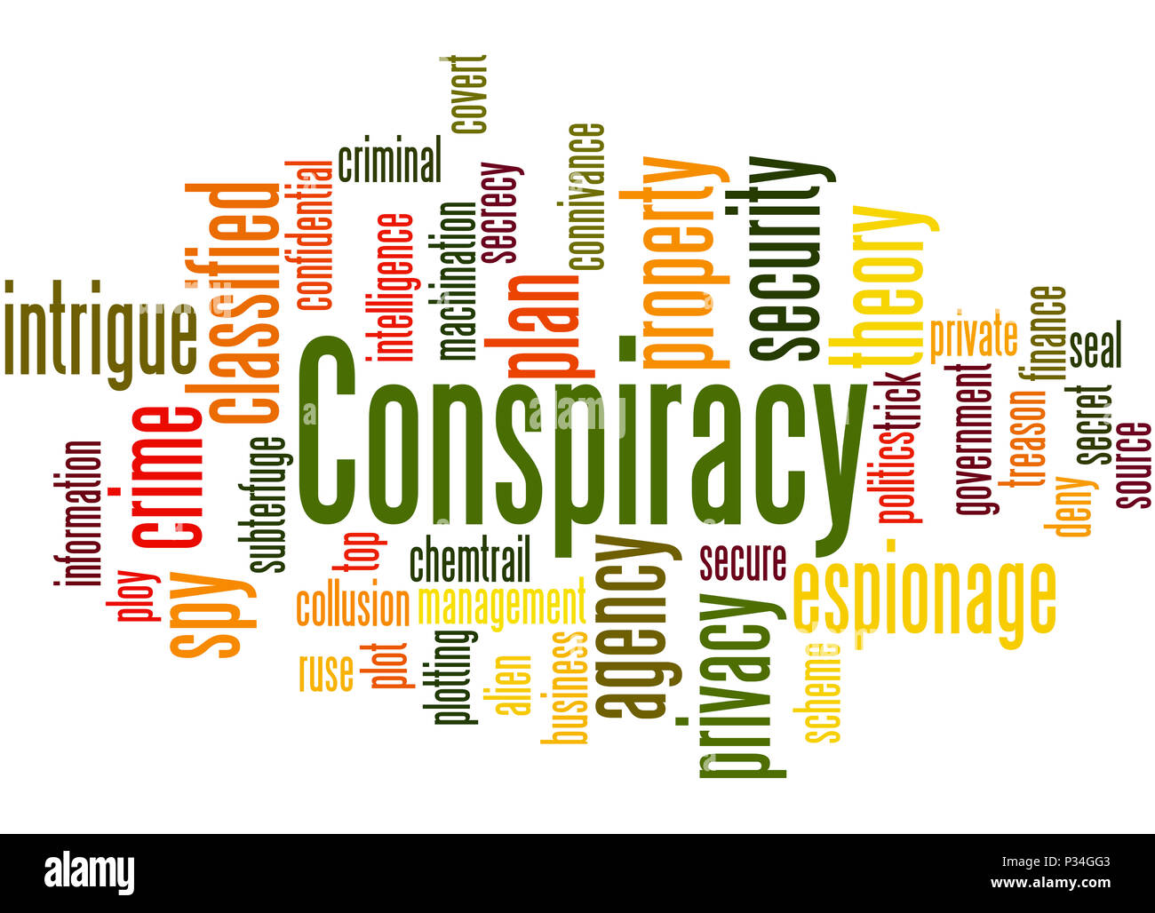 Conspiracy, word cloud concept on white background Stock Photo - Alamy