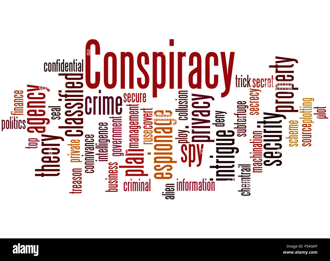 Conspiracy, word cloud concept on white background Stock Photo - Alamy