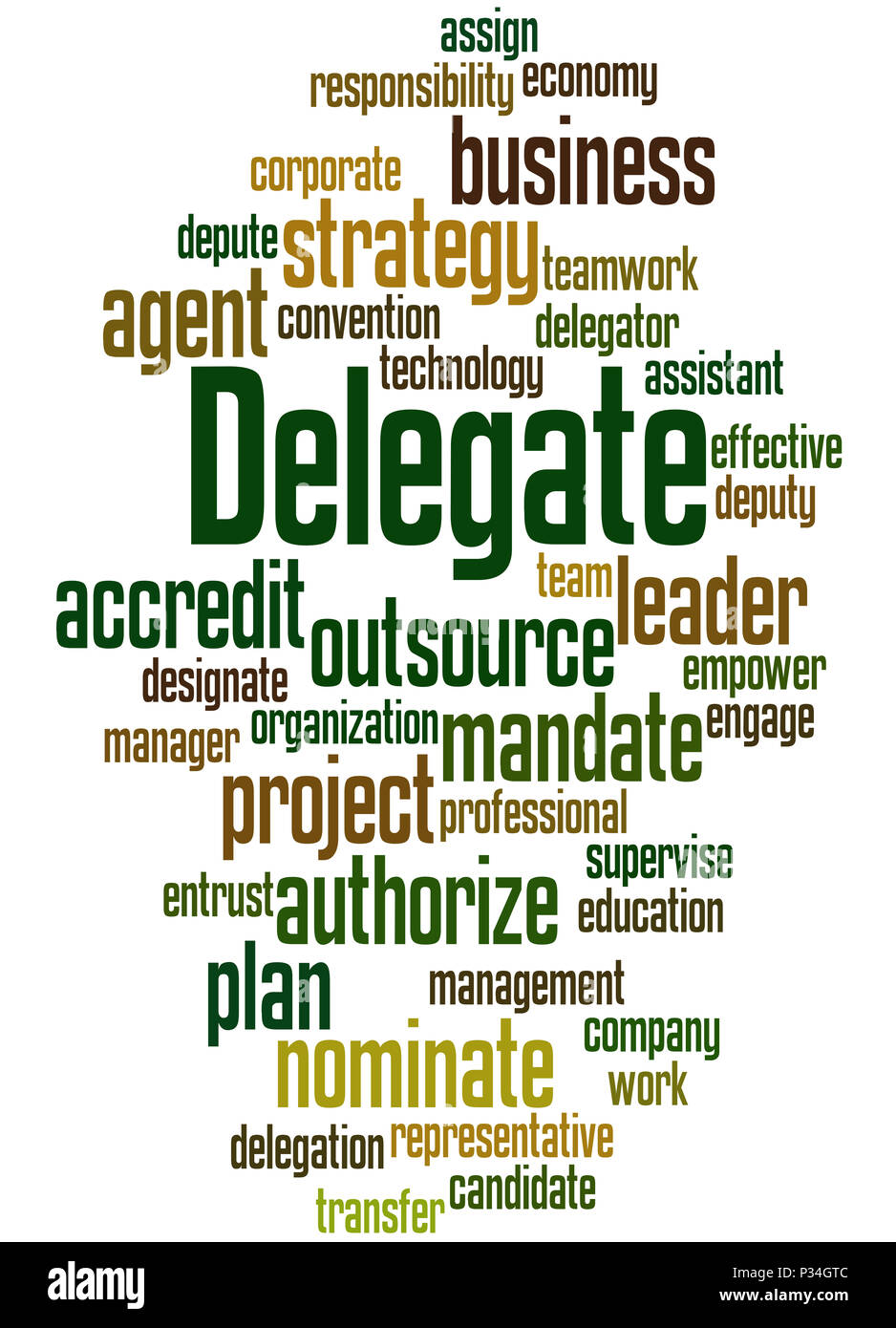 Delegate, word cloud concept on white background Stock Photo - Alamy