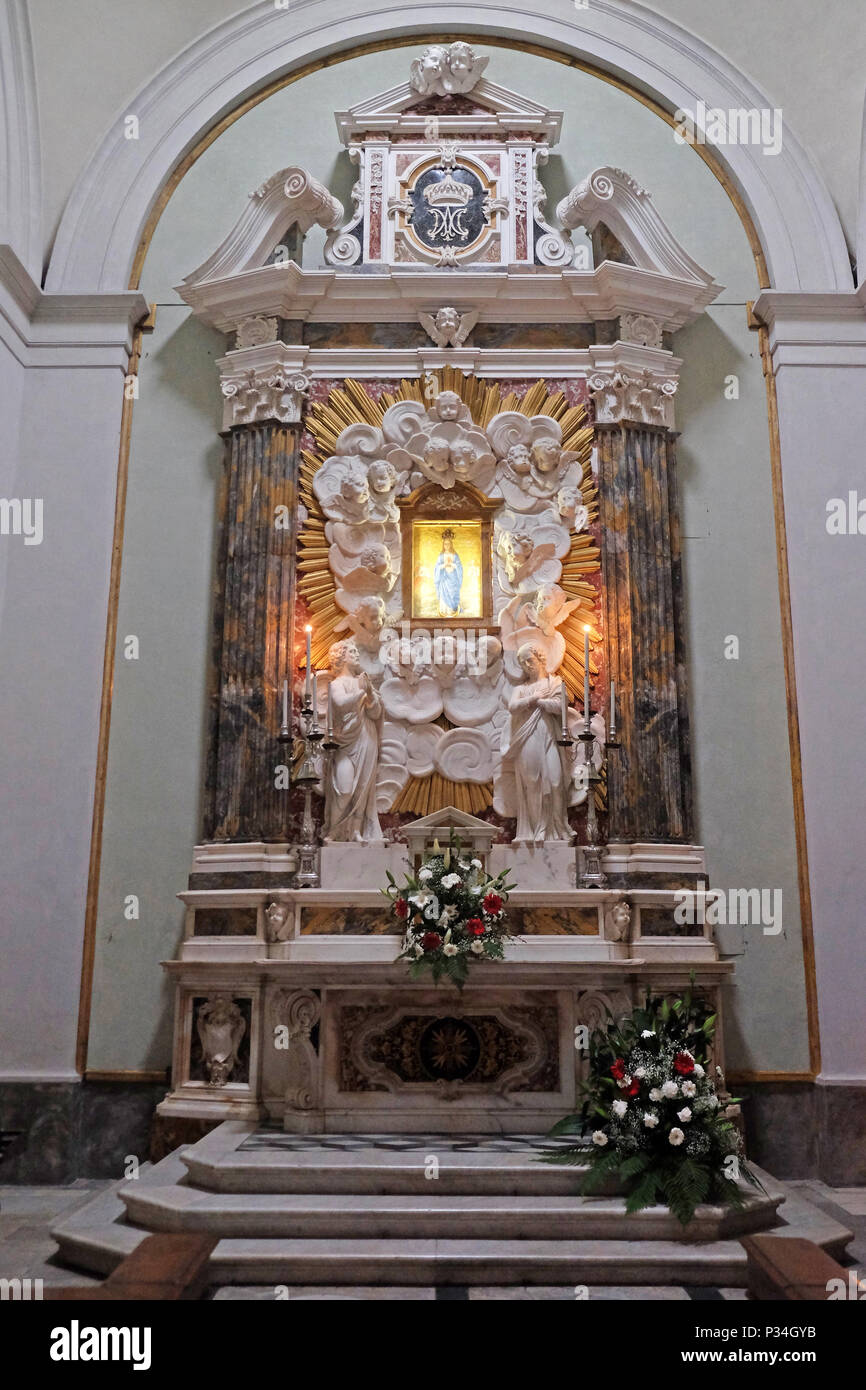 Virgin Mary, altar in Basilica of San Frediano, Lucca, Tuscany, Italy ...