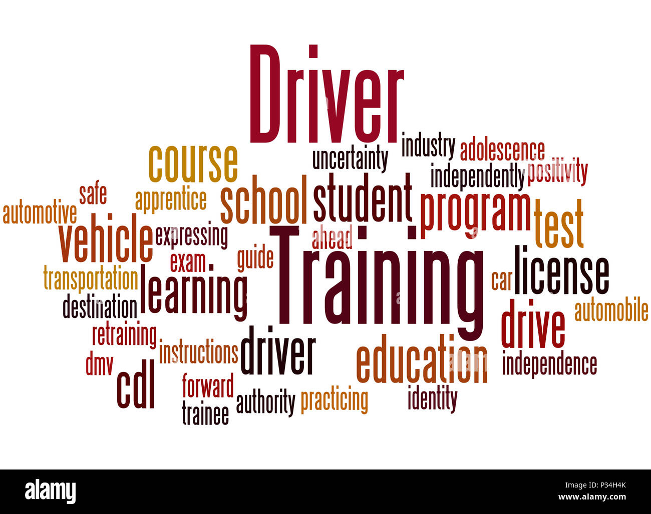 Driver Training, word cloud concept on white background Stock Photo - Alamy