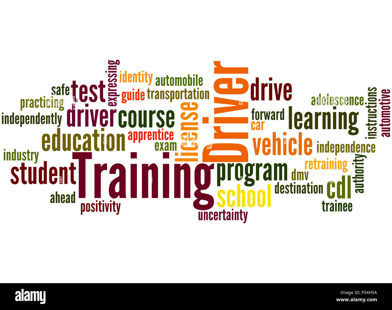 Driver Training, word cloud concept on white background Stock Photo - Alamy
