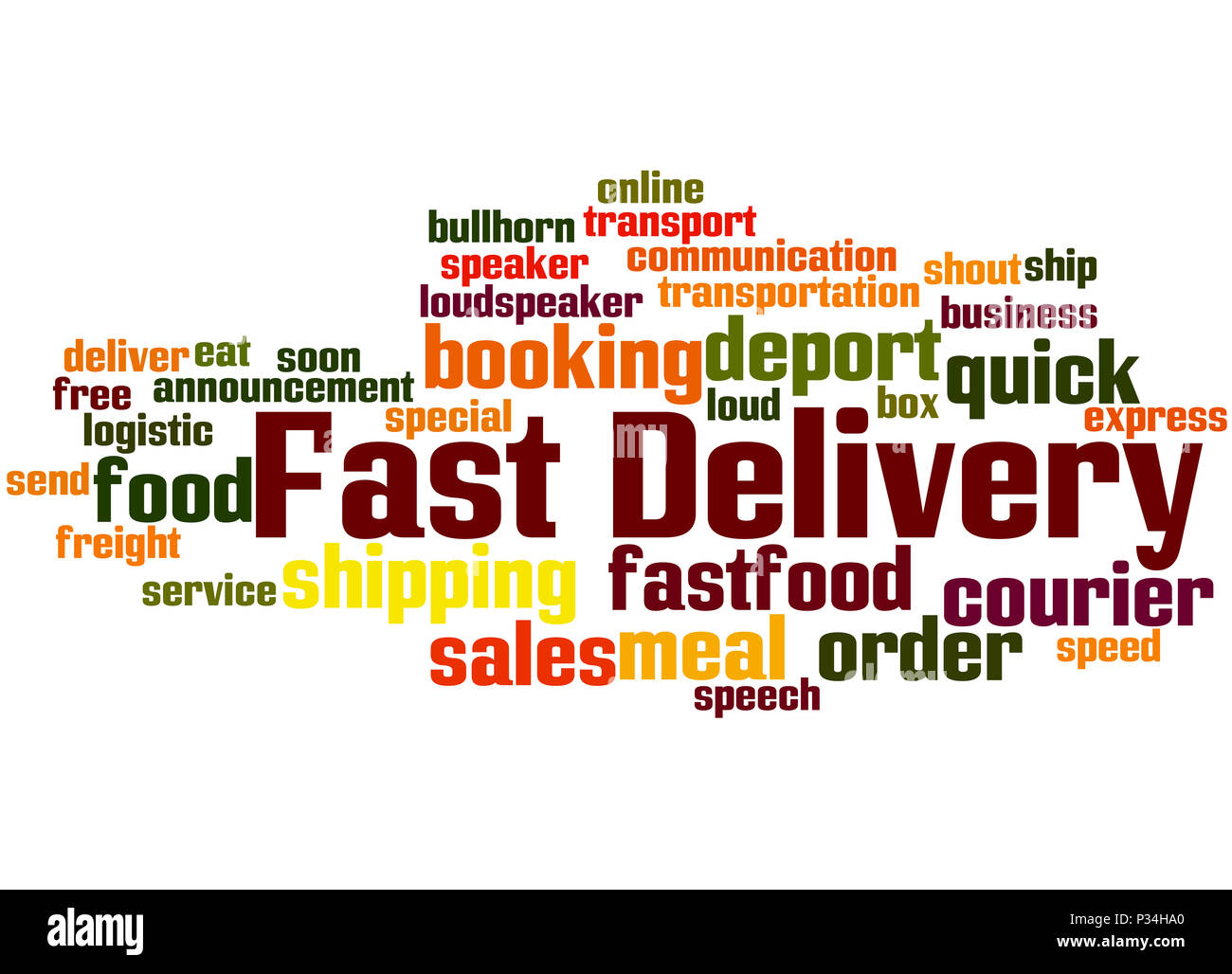 Fast Delivery, word cloud concept on white background Stock Photo - Alamy