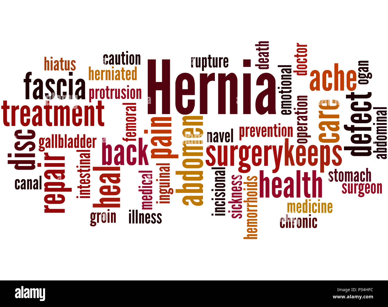 Hernia, word cloud concept on white background Stock Photo - Alamy