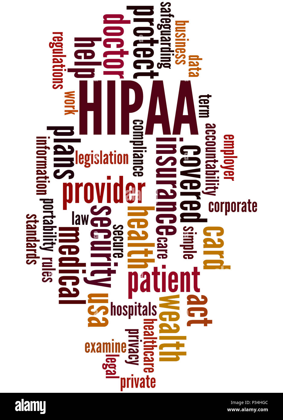HIPAA, word cloud concept on white background Stock Photo - Alamy
