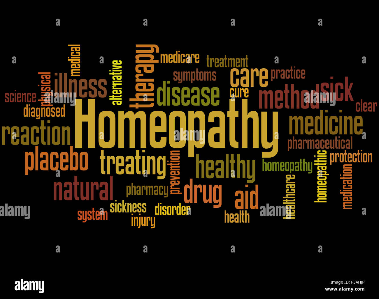 Homeopathy, word cloud concept on black background Stock Photo - Alamy