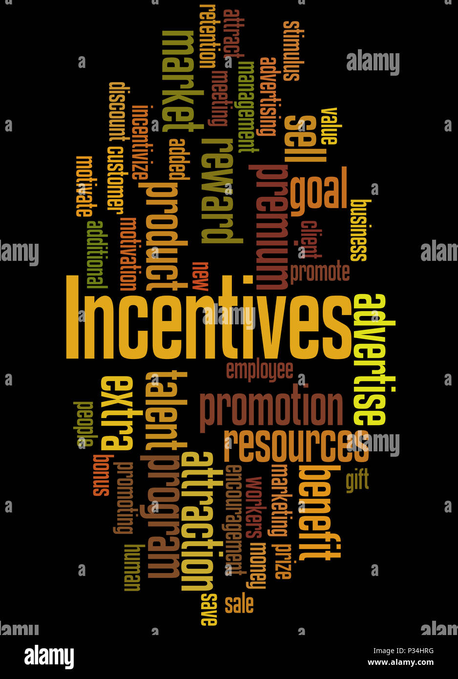 Incentives, word cloud concept on black background Stock Photo - Alamy