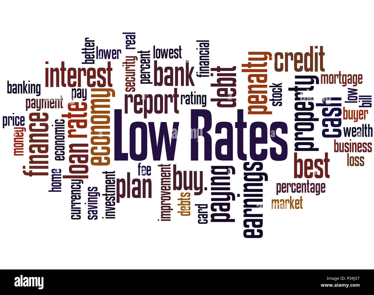 Low Rates, word cloud concept on white background Stock Photo - Alamy
