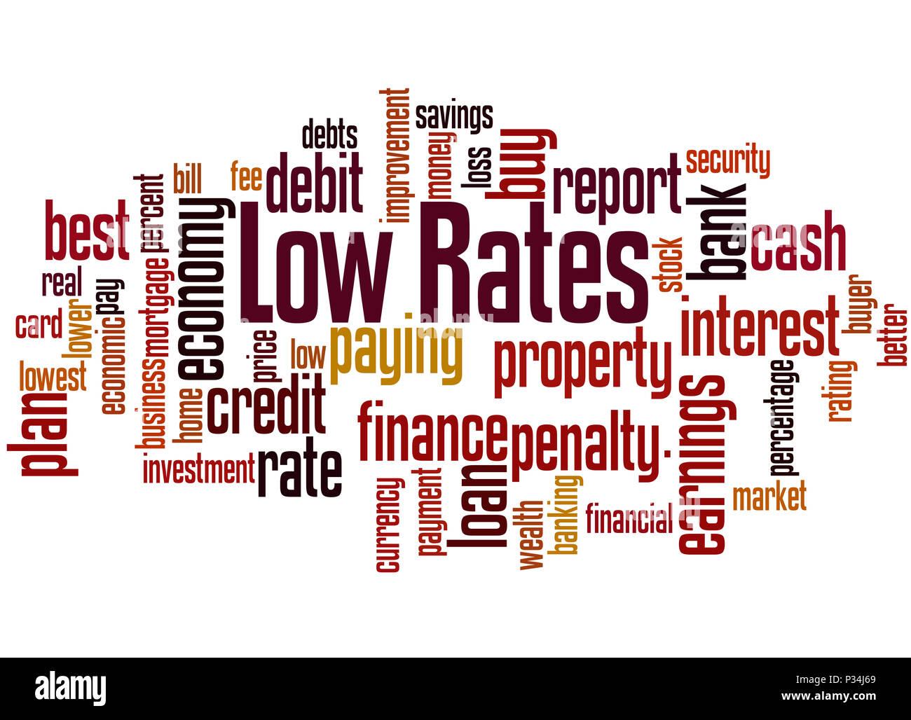 Low Rates, word cloud concept on white background Stock Photo - Alamy