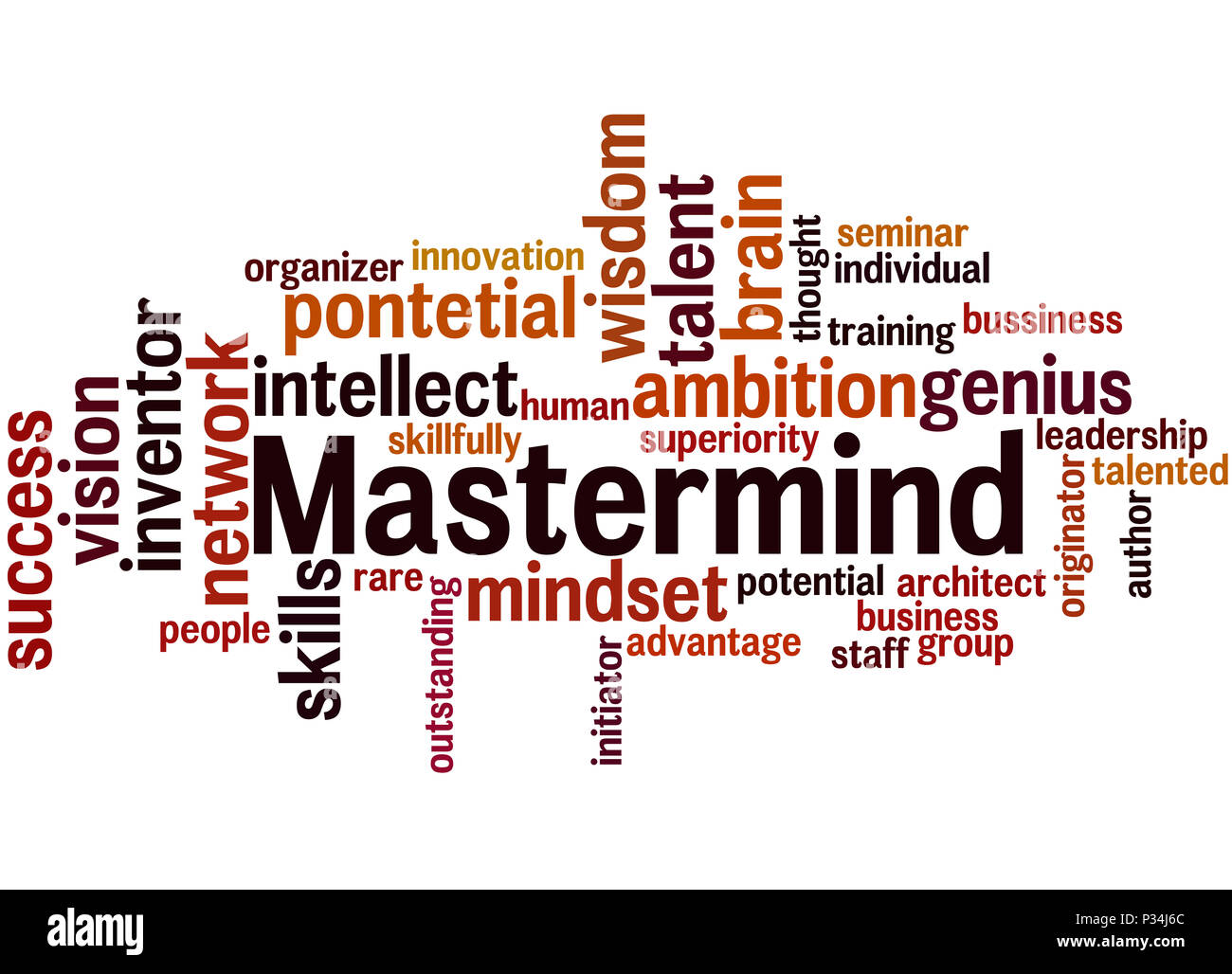 Mastermind, word cloud concept on white background Stock Photo - Alamy