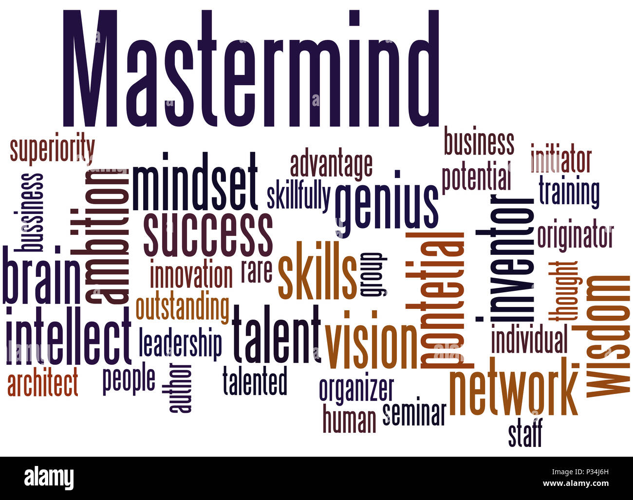Mastermind, word cloud concept on white background Stock Photo - Alamy
