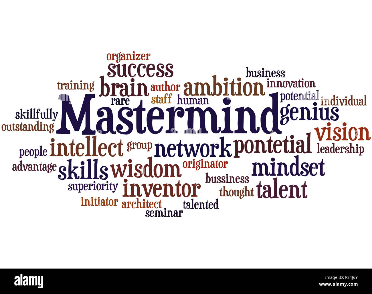 Mastermind, word cloud concept on white background Stock Photo - Alamy