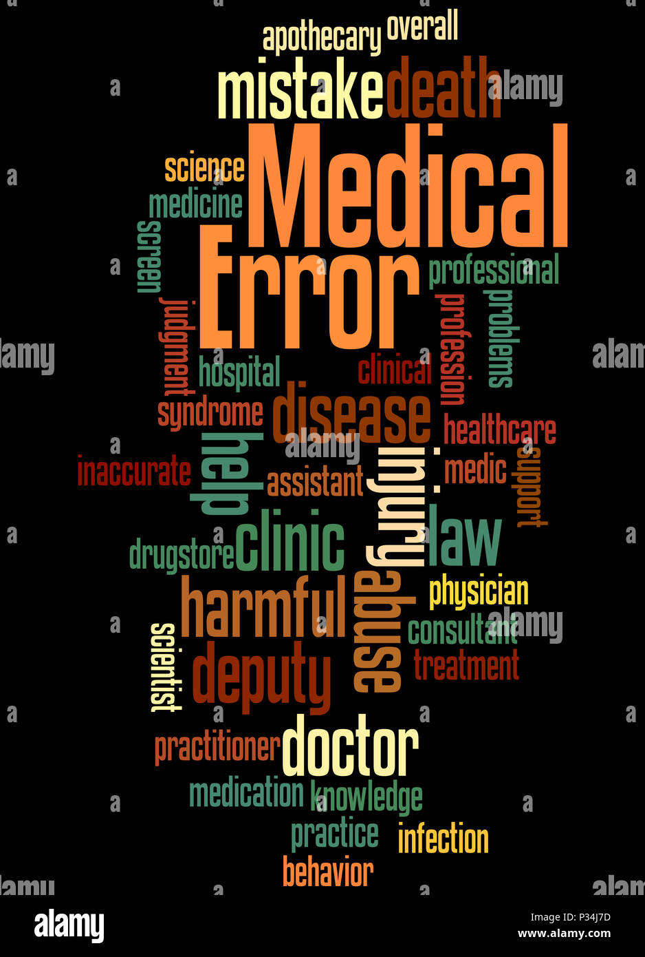 Medical Error, word cloud concept on black background Stock Photo - Alamy