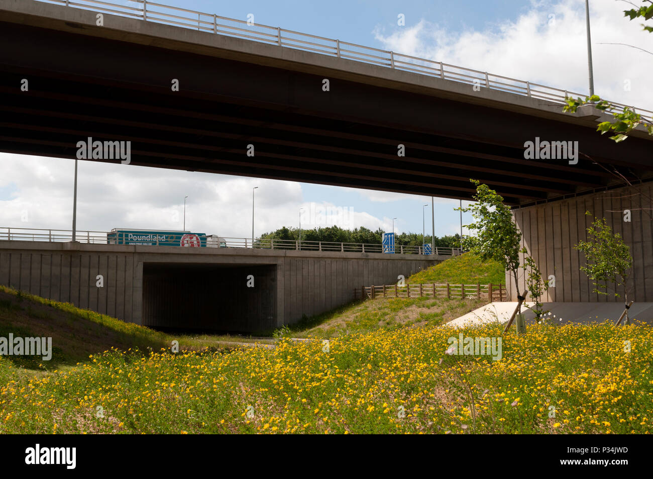 The M6 motorway at Catthorpe Interchange, Leicestershire, England, UK ...