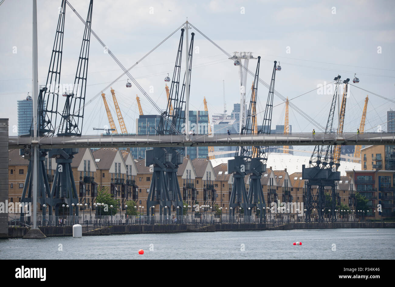 Pedestrian bridge royal victoria dock hi-res stock photography and ...