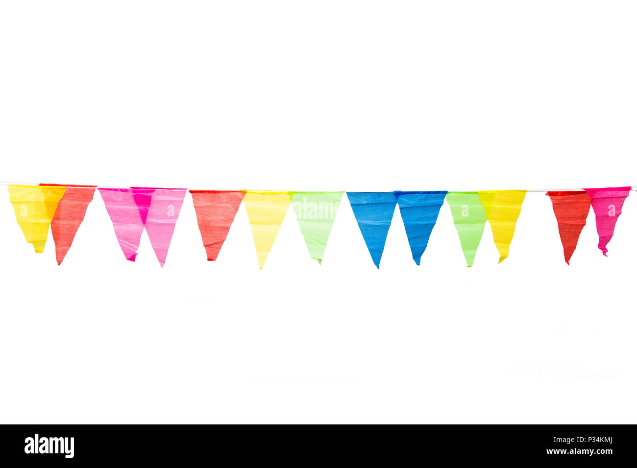 Birthday party decoration flags isolated on white background Stock ...