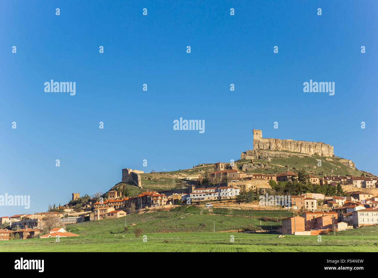 Castle on top of the hill in Atienza, Spain Stock Photo - Alamy