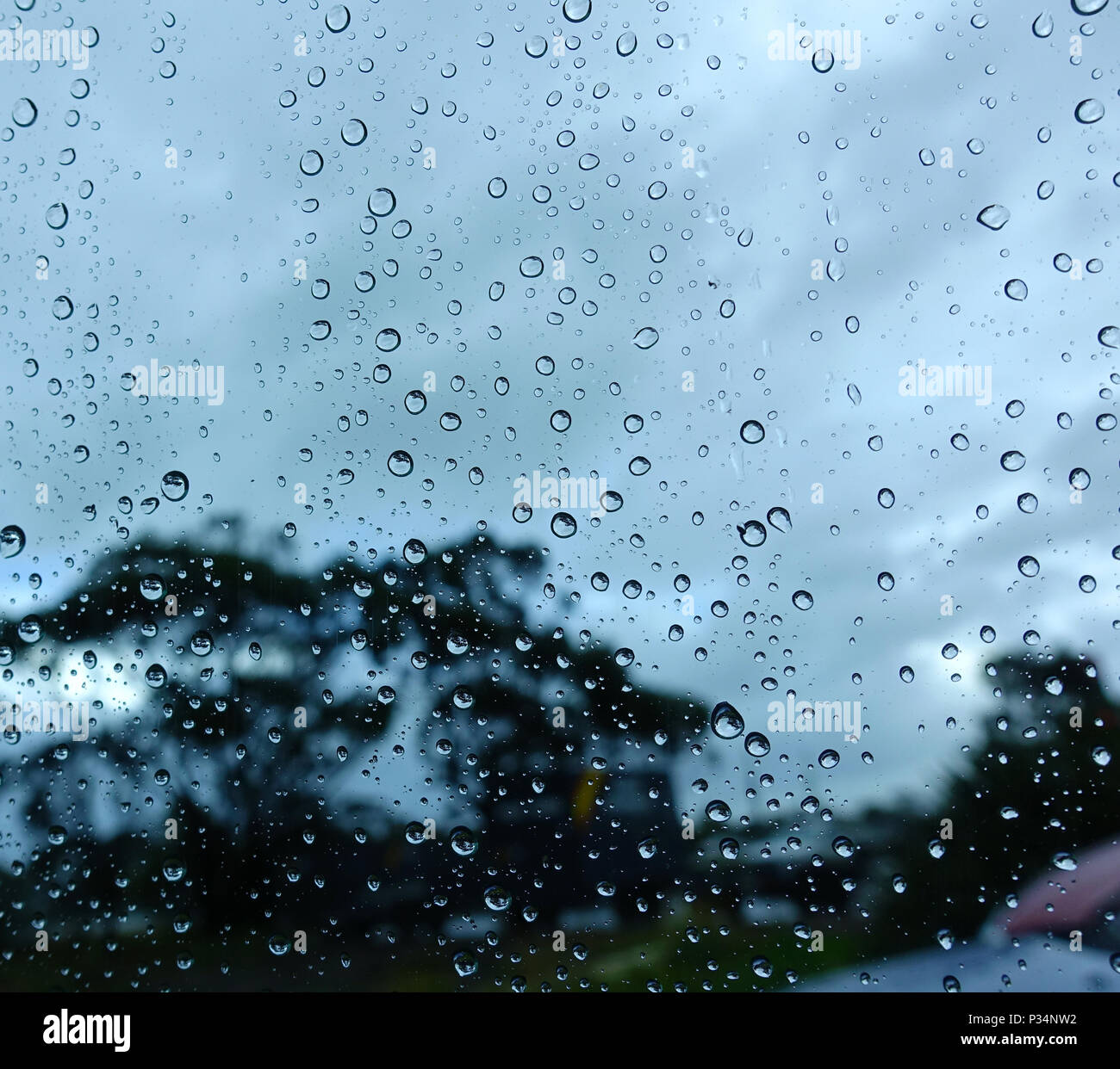 Water droplets on window Stock Photo - Alamy