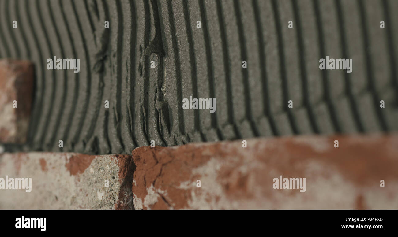 brick cuts tile on the wall closeup, wide photo Stock Photo - Alamy
