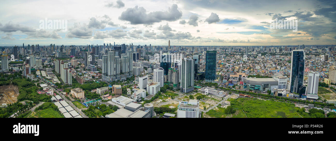 BANGKOK THAILAND - JUNE6,2017 : aerial view of modern building and ...