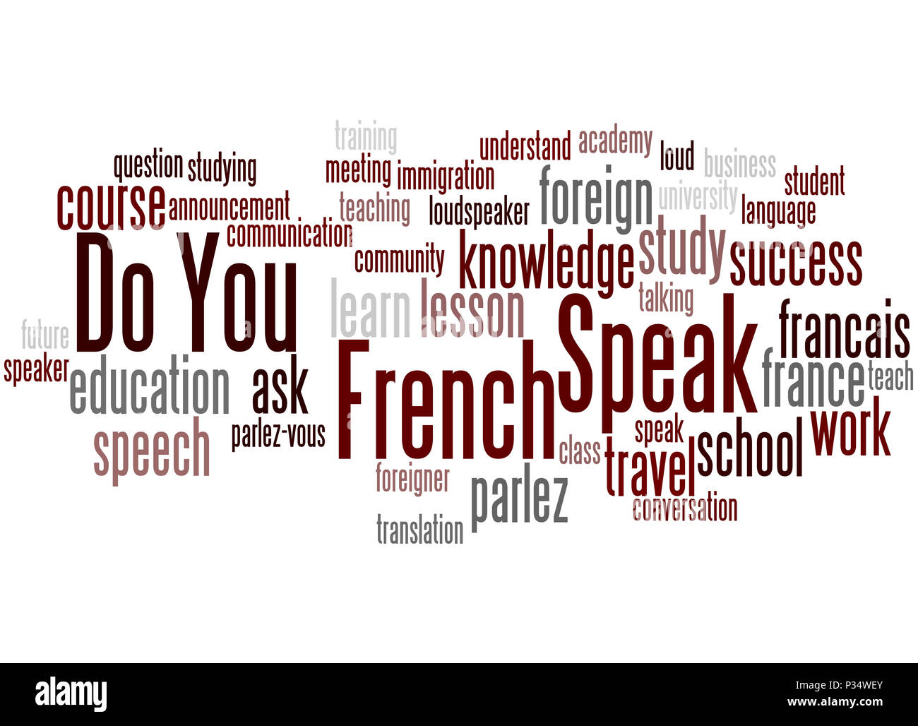 Do You Speak French, word cloud concept on white background Stock Photo ...