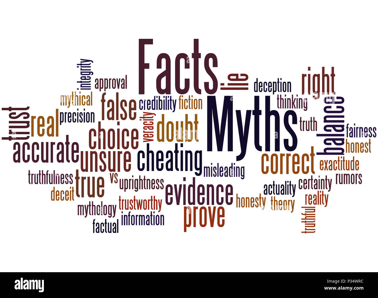 Facts - Myths, word cloud concept on white background Stock Photo - Alamy