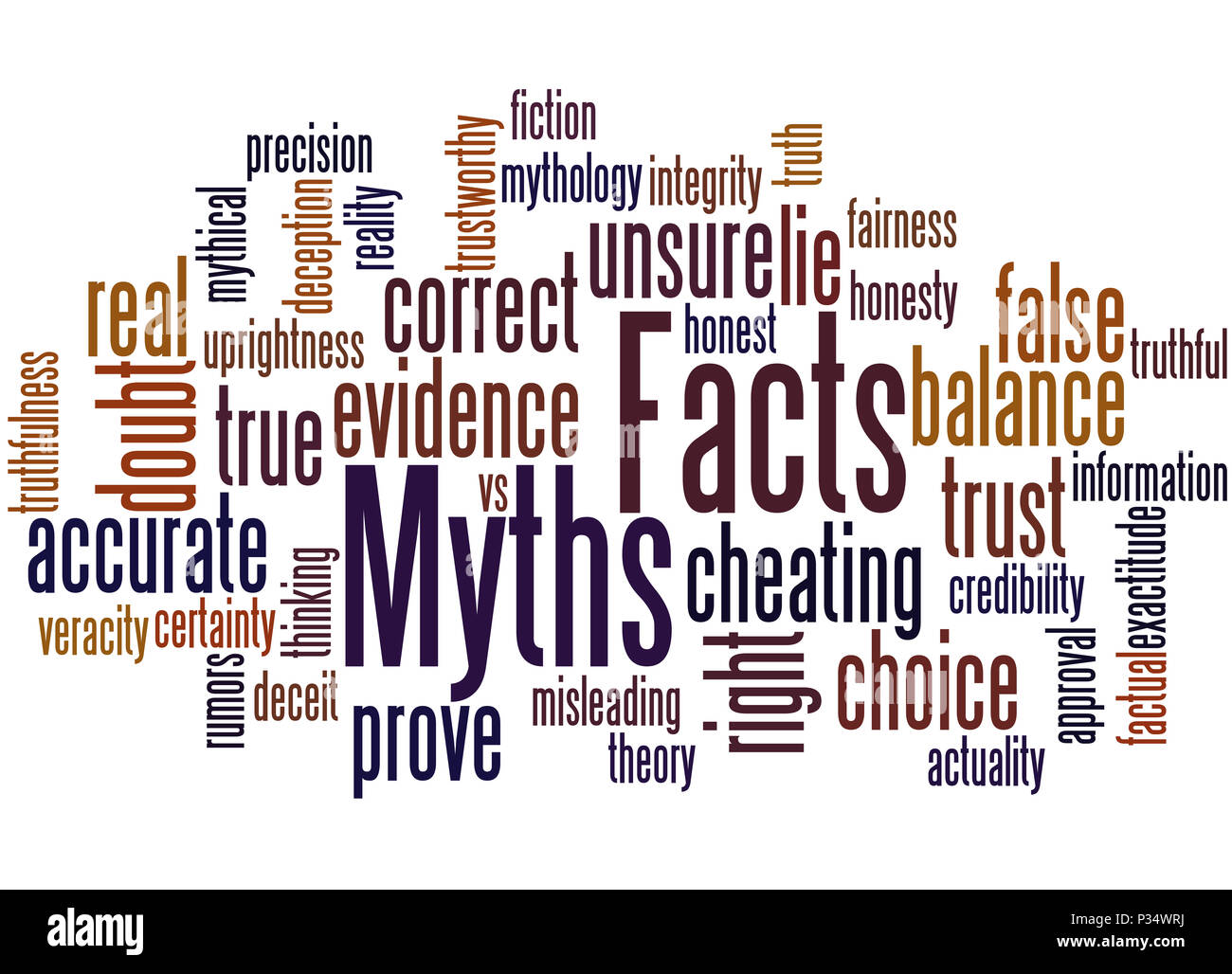 Facts - Myths, word cloud concept on white background Stock Photo - Alamy