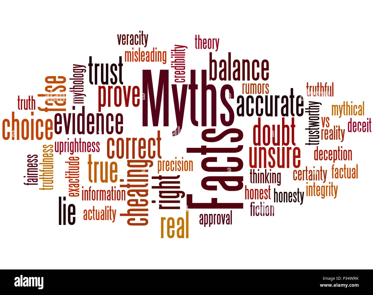 Facts - Myths, word cloud concept on white background Stock Photo - Alamy