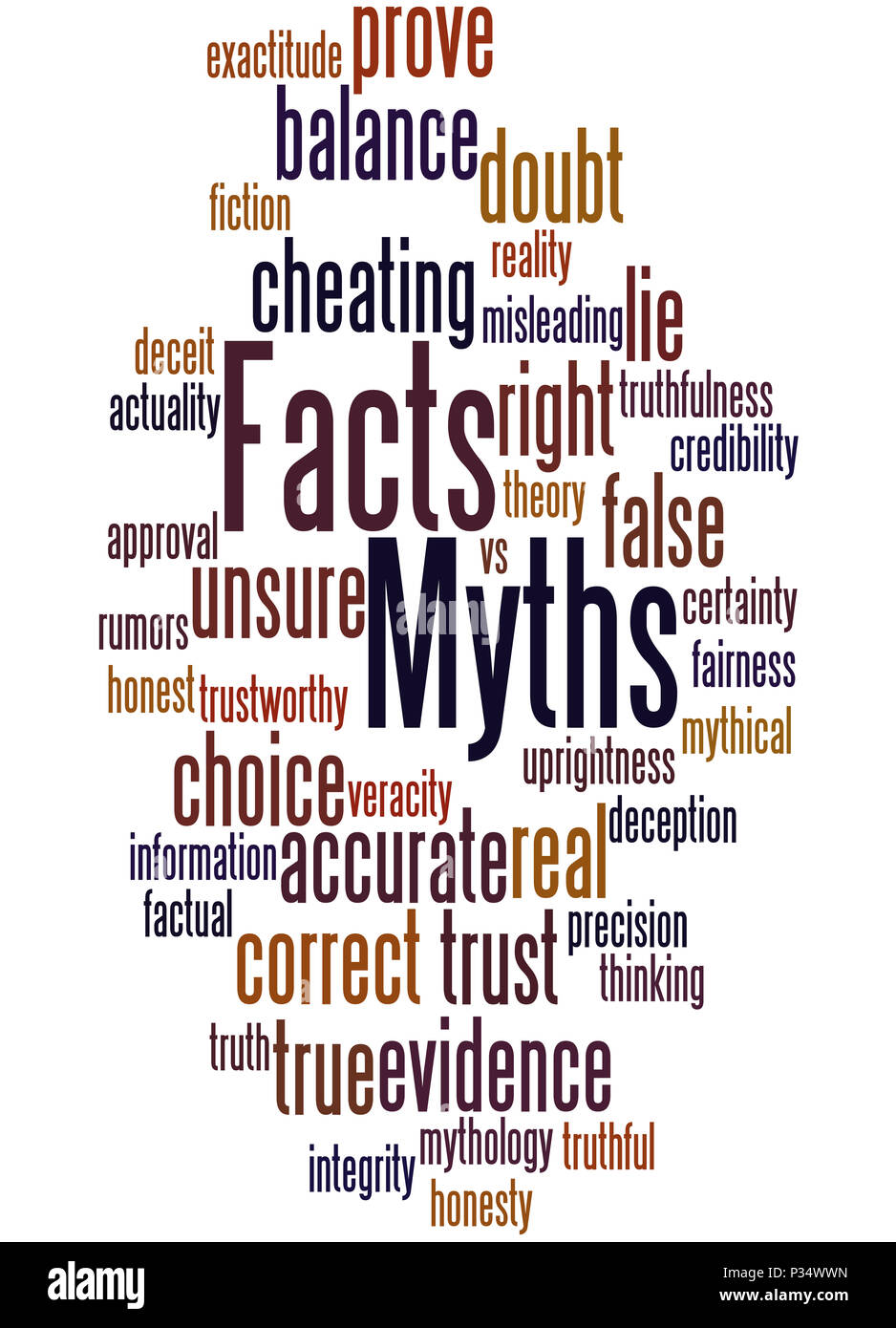 Facts - Myths, word cloud concept on white background Stock Photo - Alamy